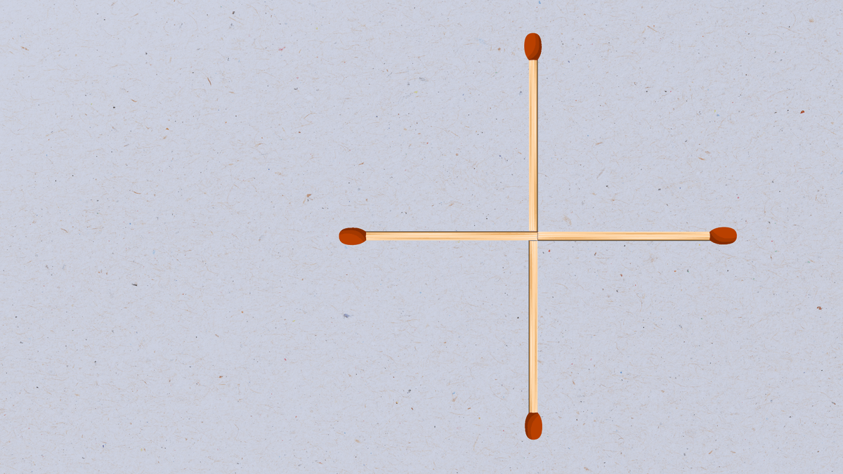 Logik-Rätsel im Video: Legen Sie mit einem Streichholz ein Quadrat