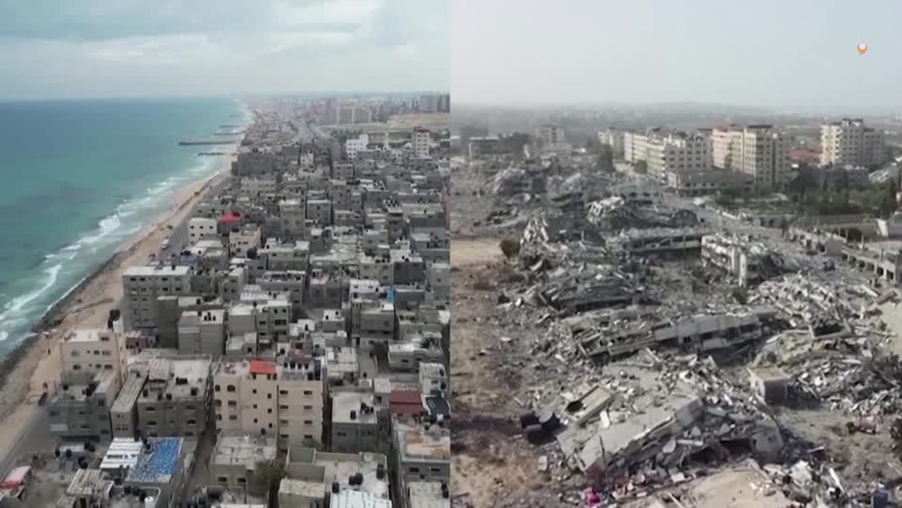 Gazastreifen: Drohnenaufnahmen zeigen massive Zerstörung