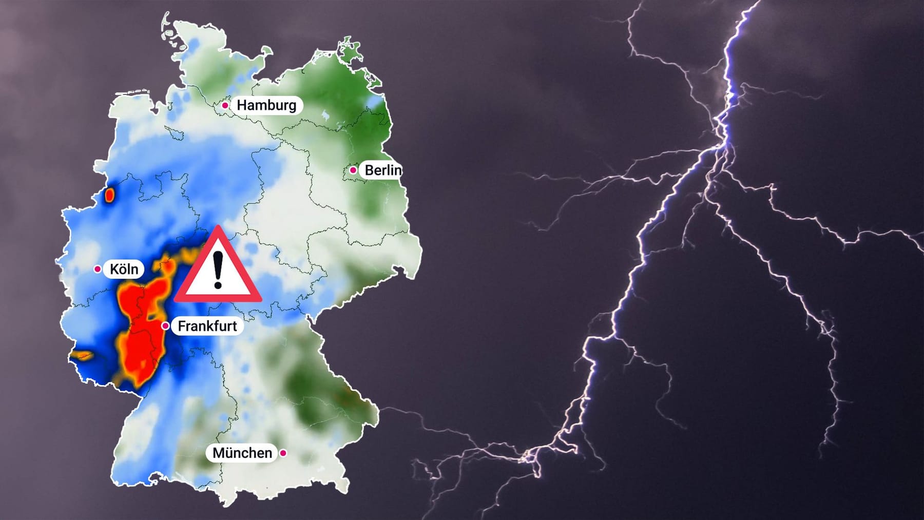 Wetter: Warnung vor Gewitter mit Hagel und Starkregen zum EM-Achtelfinale